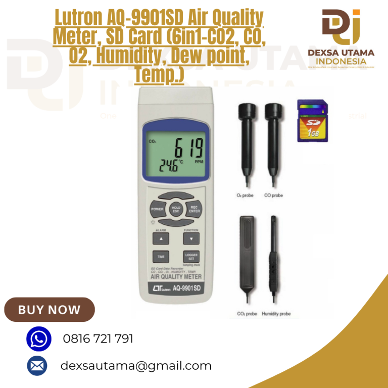 Lutron AQ-9901SD Air Quality Meter, SD Card (6in1-CO2, CO, O2, Humidity ...